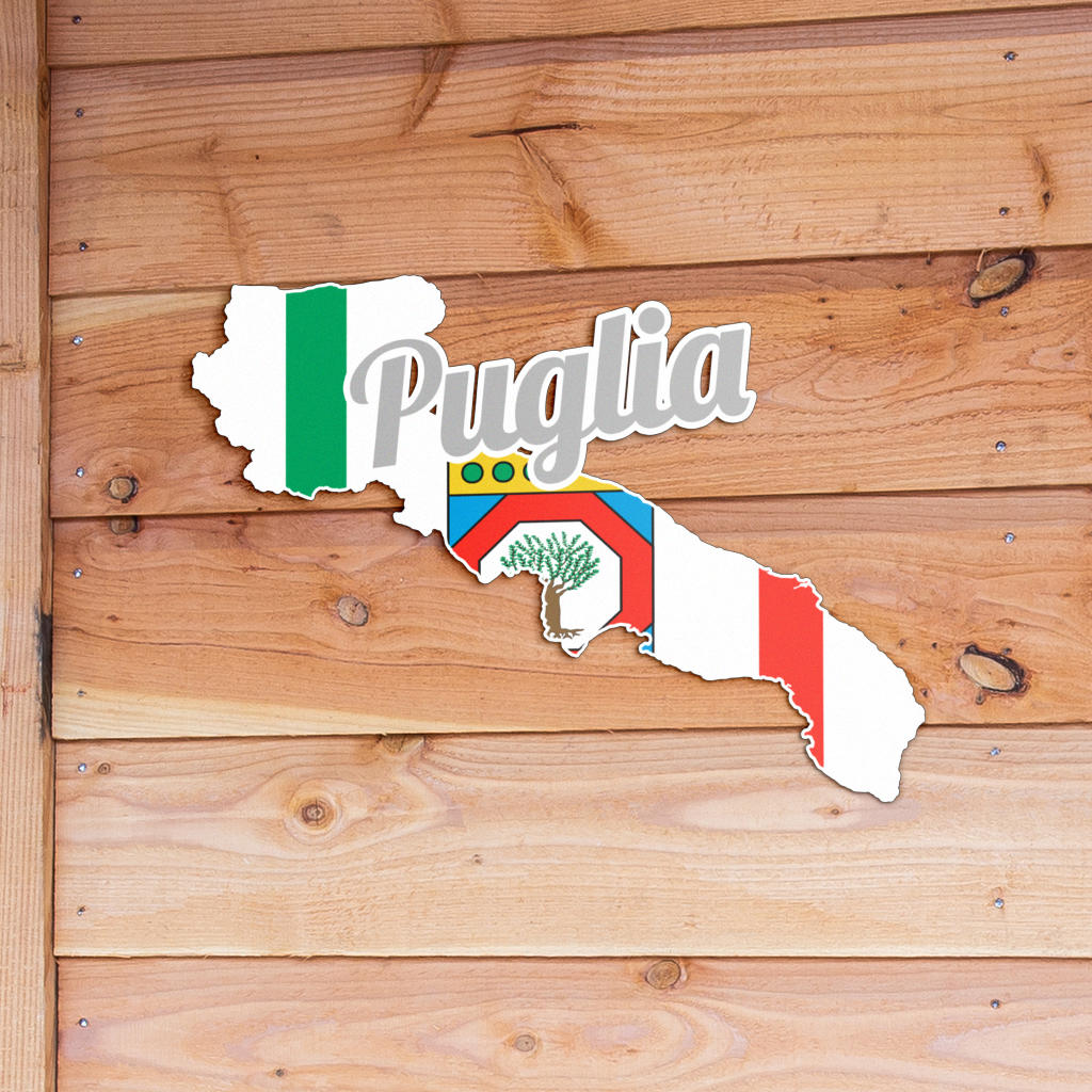 Apulia Map - Colored Metal Art – Italiadistrict.com