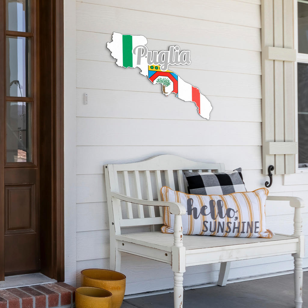 Apulia Map - Colored Metal Art – Italiadistrict.com