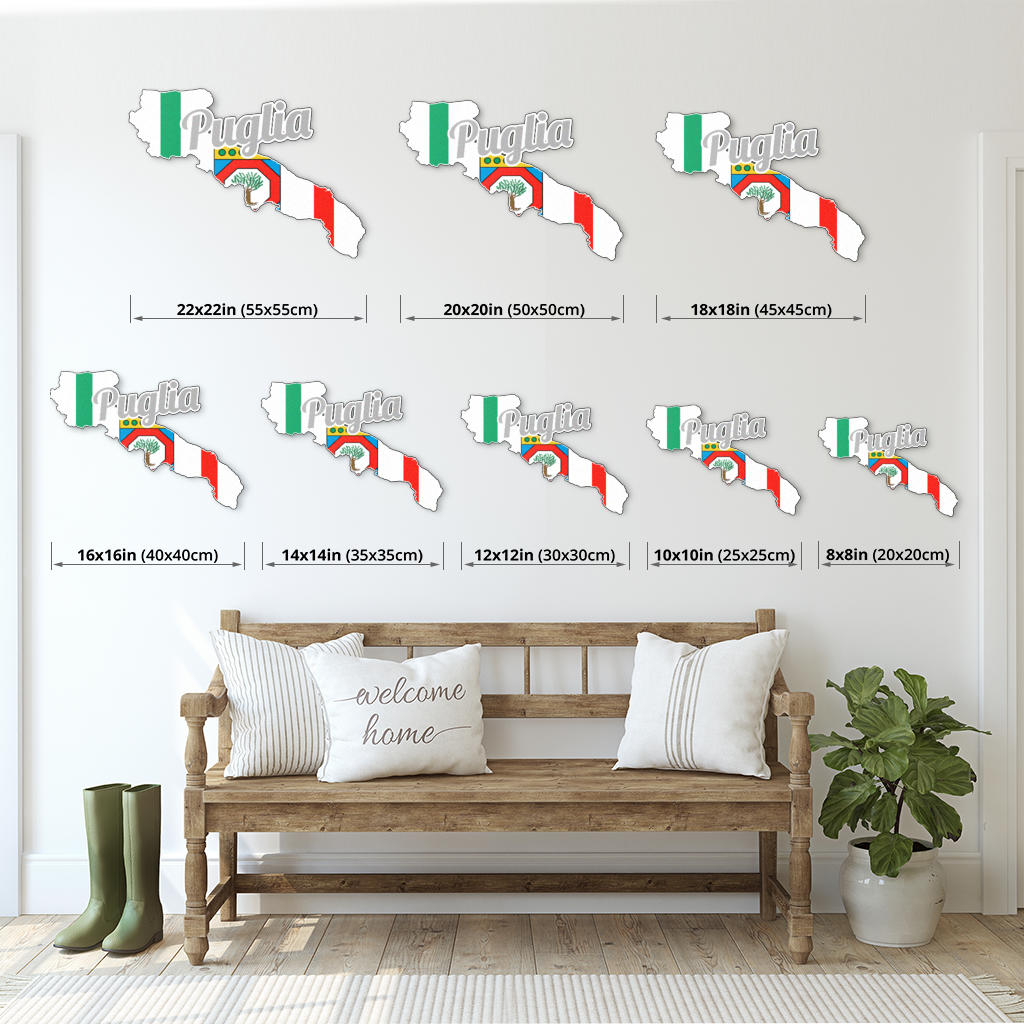 Apulia Map - Colored Metal Art – Italiadistrict.com